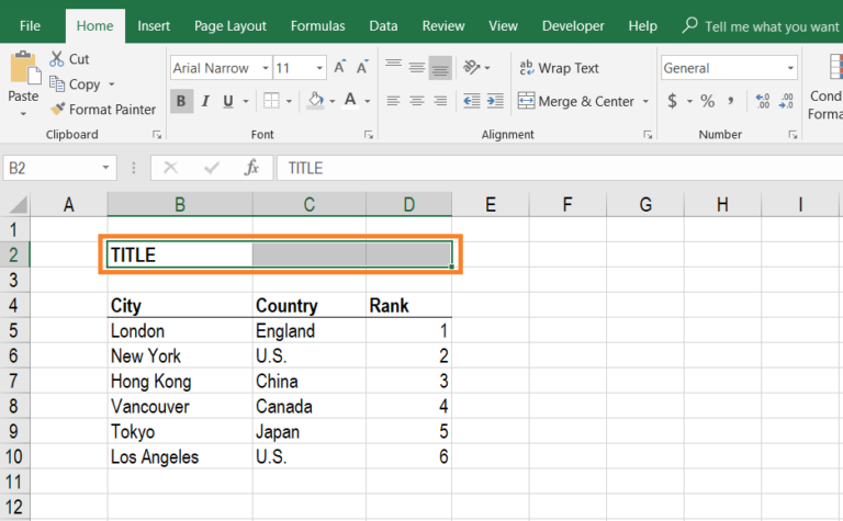 How to Merge Cells in Excel