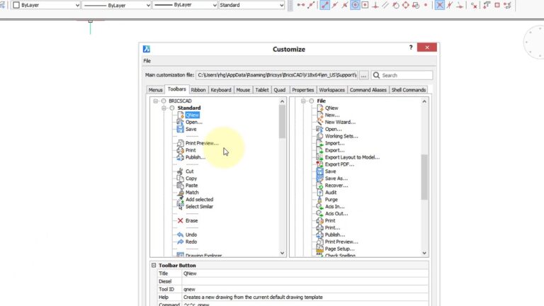How to Customize Toolbars and Menus in BricsCAD