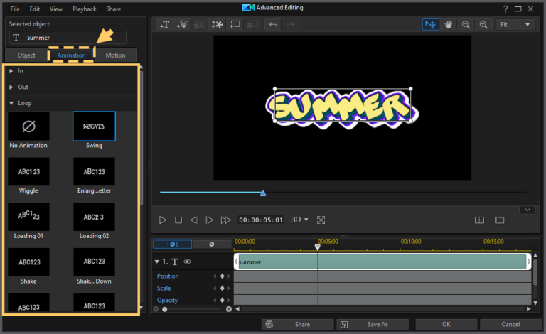How to Apply Transitions to Text in PowerDirector